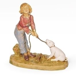 Zeke Boy with Pig 5"